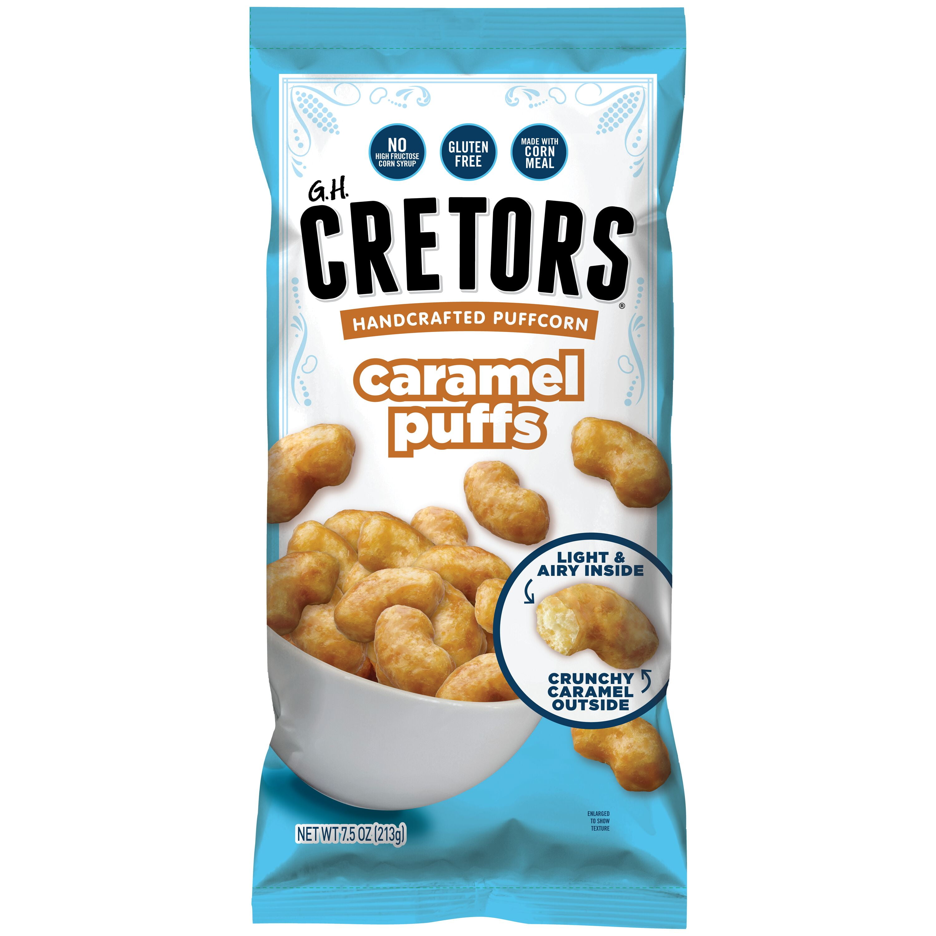 Cretors Caramel Puffs, Puffed Corn Snacks, Light and Crunchy, 7.5 Ounce ...