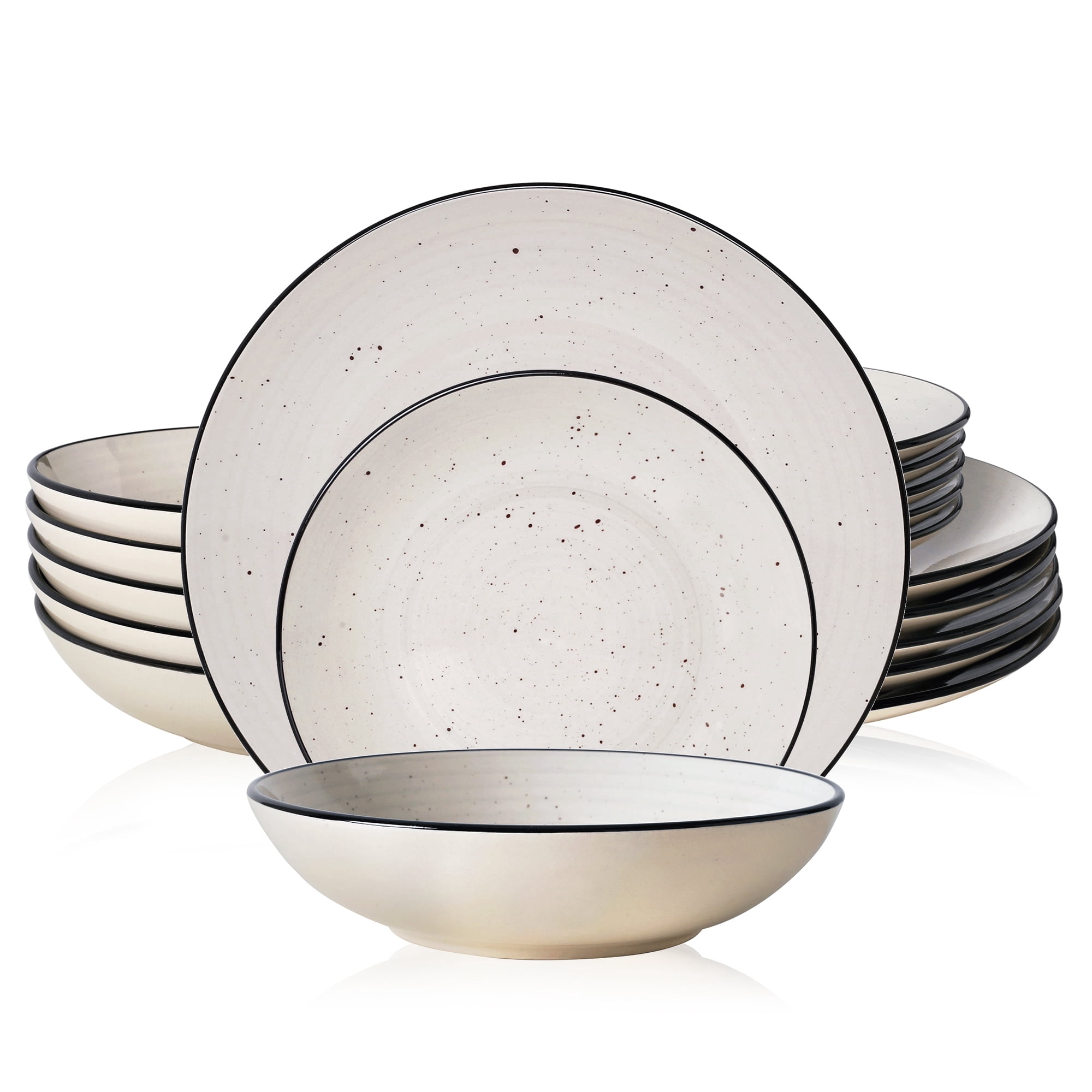 Caramella 18-Piece Stoneware Muticolour Dinnerware Set for 6 ...