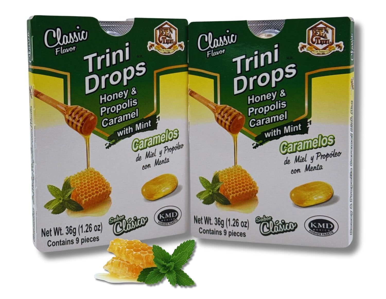 Caramelos de propoleo-menta & miel, Paquete de 2 (9 piezas cada cartea) La Tia Trini | Propolis ...