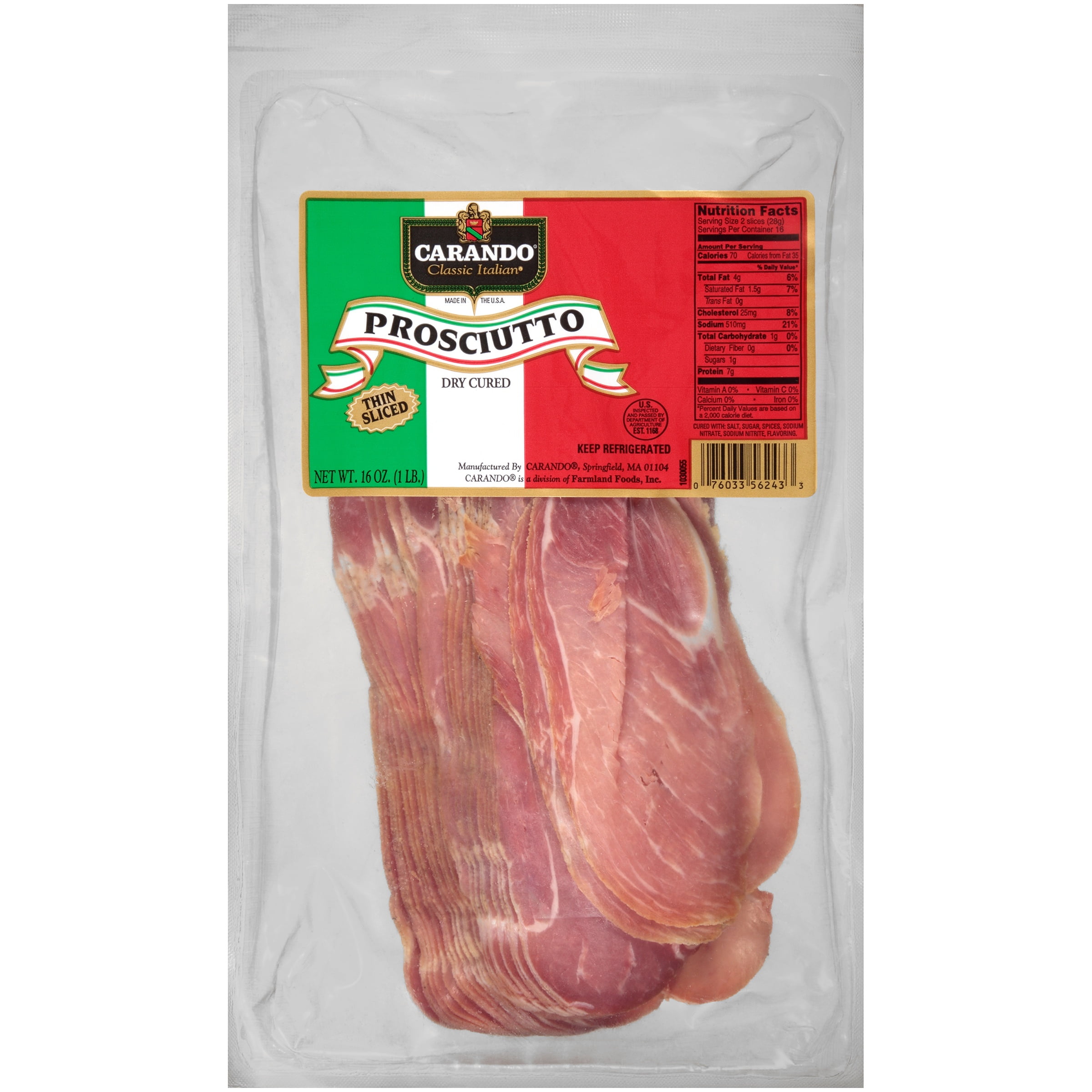 Carando Classic Italian Charcuterie: Dry Cured Prosciutto, 16 oz. Pack ...