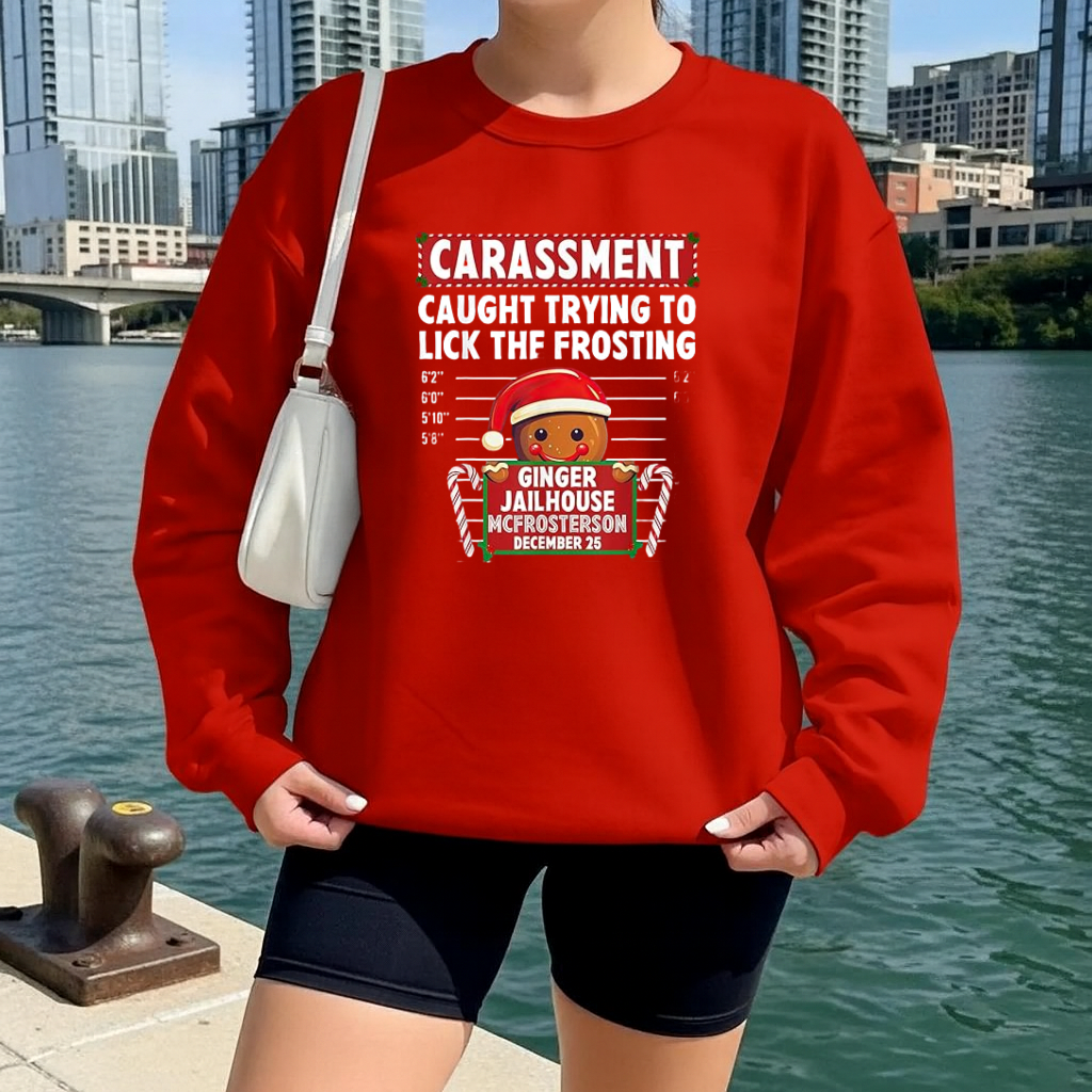 Carassment Ginger Jailhouse Gingerbread Holiday Xmas Sweatshirt, for ...
