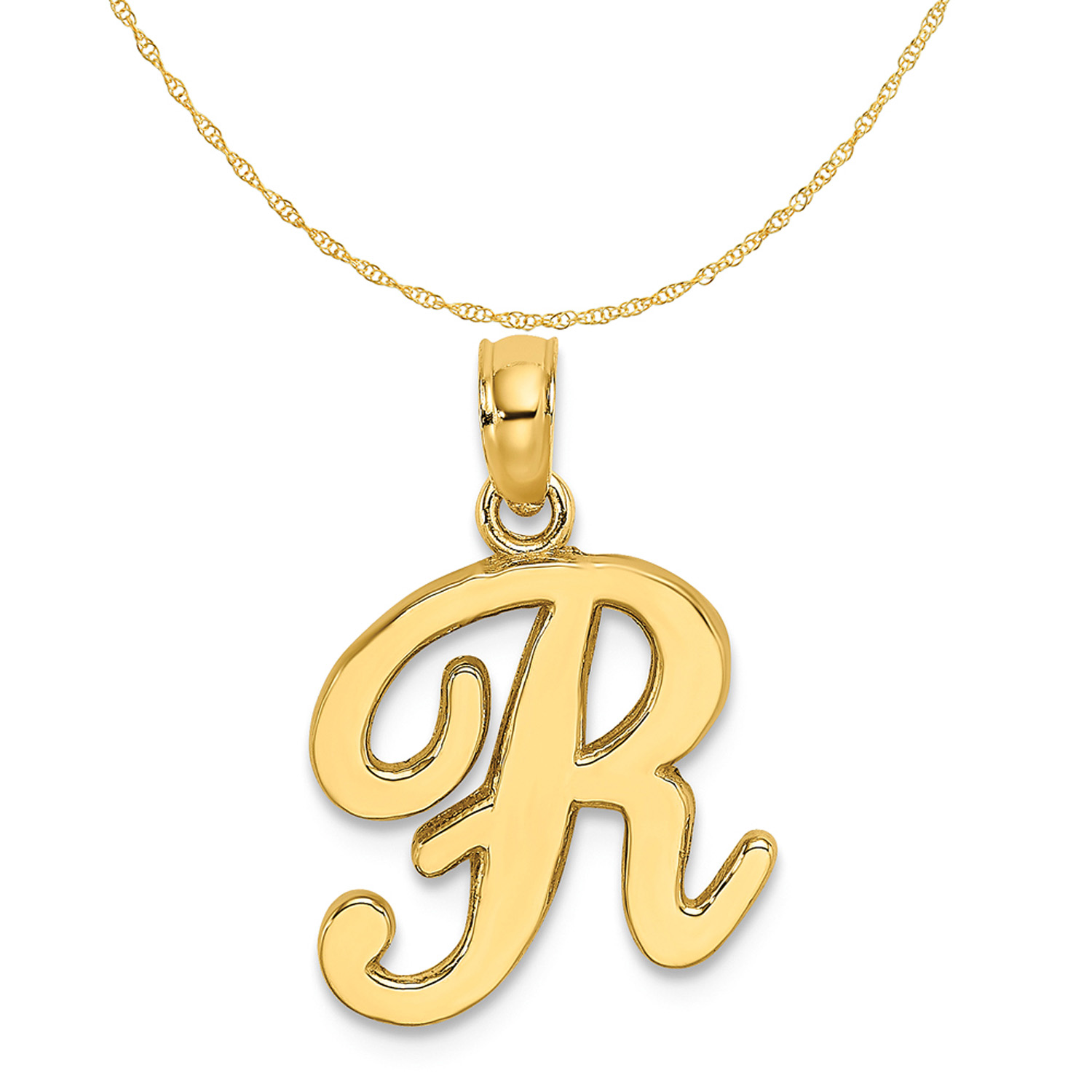 14k White Gold Medium Fancy Script Initial A Char - Walmart.com