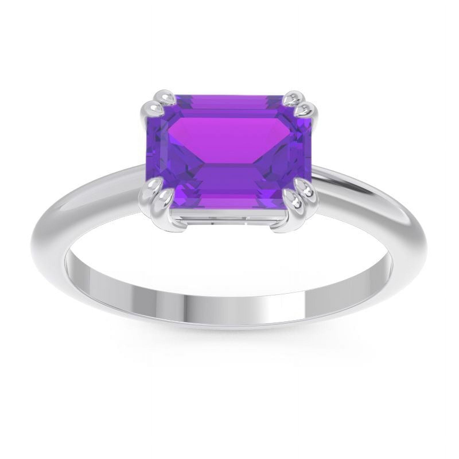 Caratup 2.50 Carat Genuine Emerald Cut Amethyst Gemstone Solitaire ...