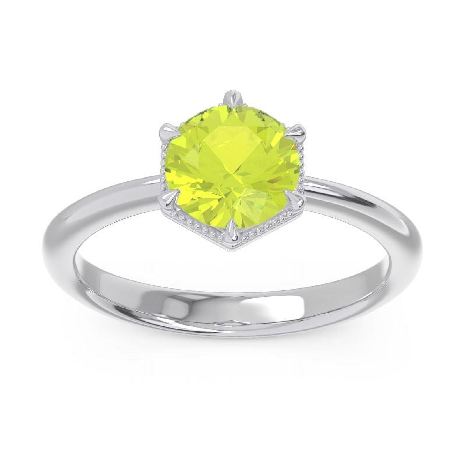 Caratup Latest Round Cut 2.00 Carat Peridot Gemstone Anniversary Ring ...
