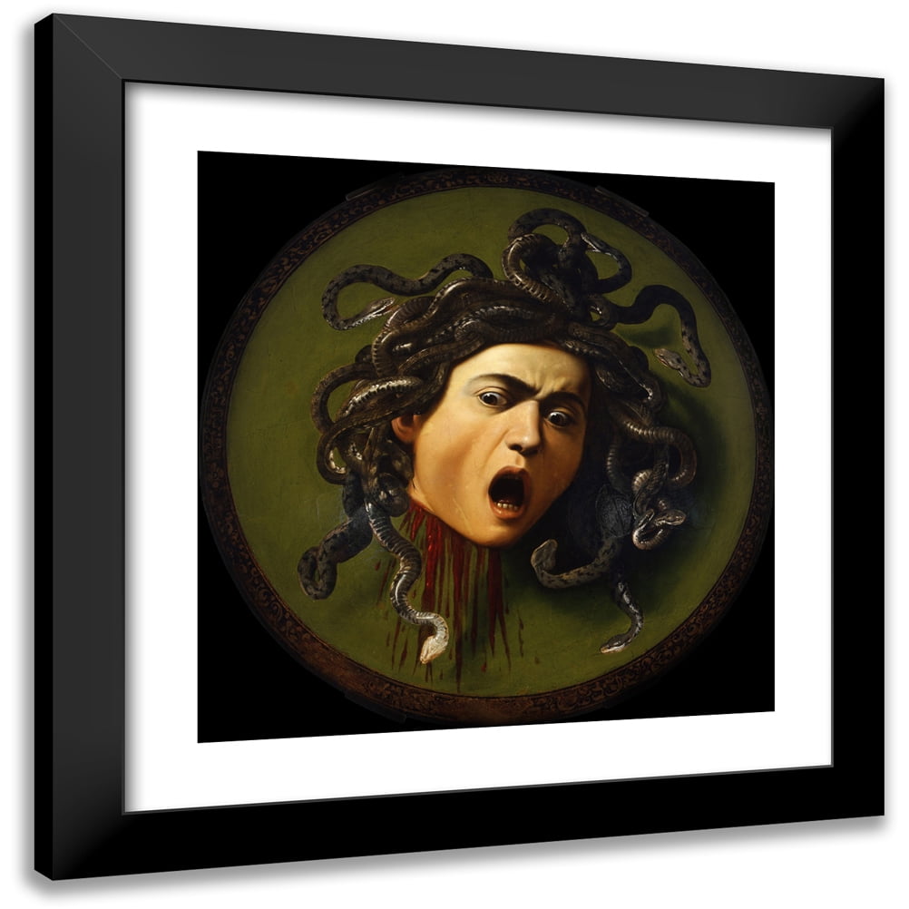 Caravaggio 12x12 Black Modern Framed Museum Art Print Titled - Medusa ...