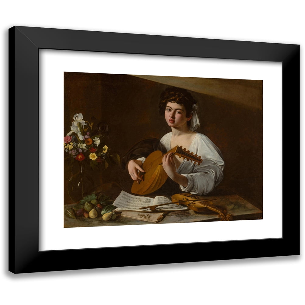 Caravaggio 14x12 Black Modern Framed Museum Art Print Titled - The Lute ...