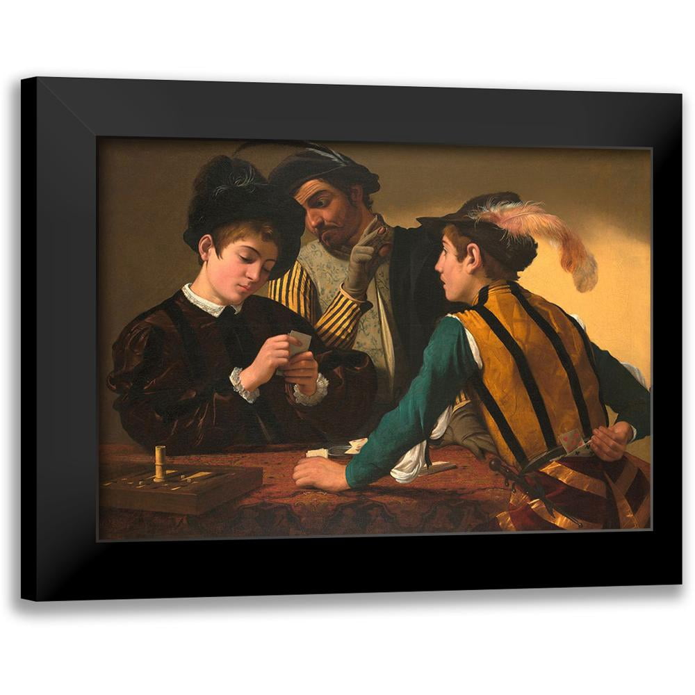 Caravaggio 18x14 Black Modern Framed Museum Art Print Titled - I bari ...