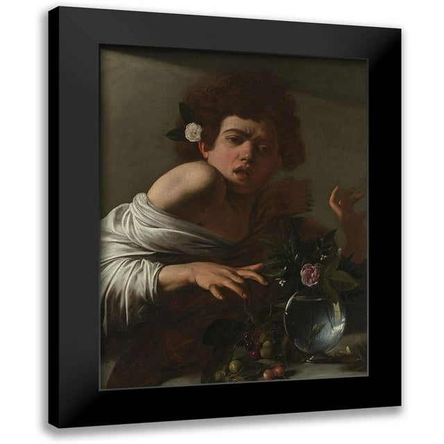 Caravaggio 19x24 Black Modern Framed Museum Art Print Titled - Boy ...