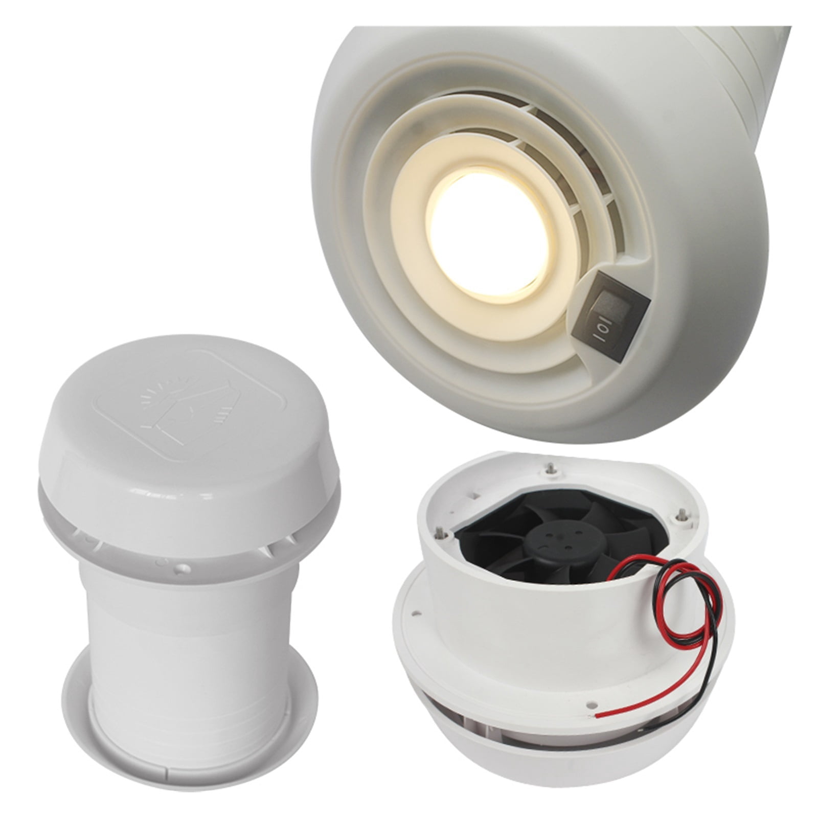 Caravan Accessories RV Fan Roof Air Vent Grille Whit Fan Travel Trailer ...