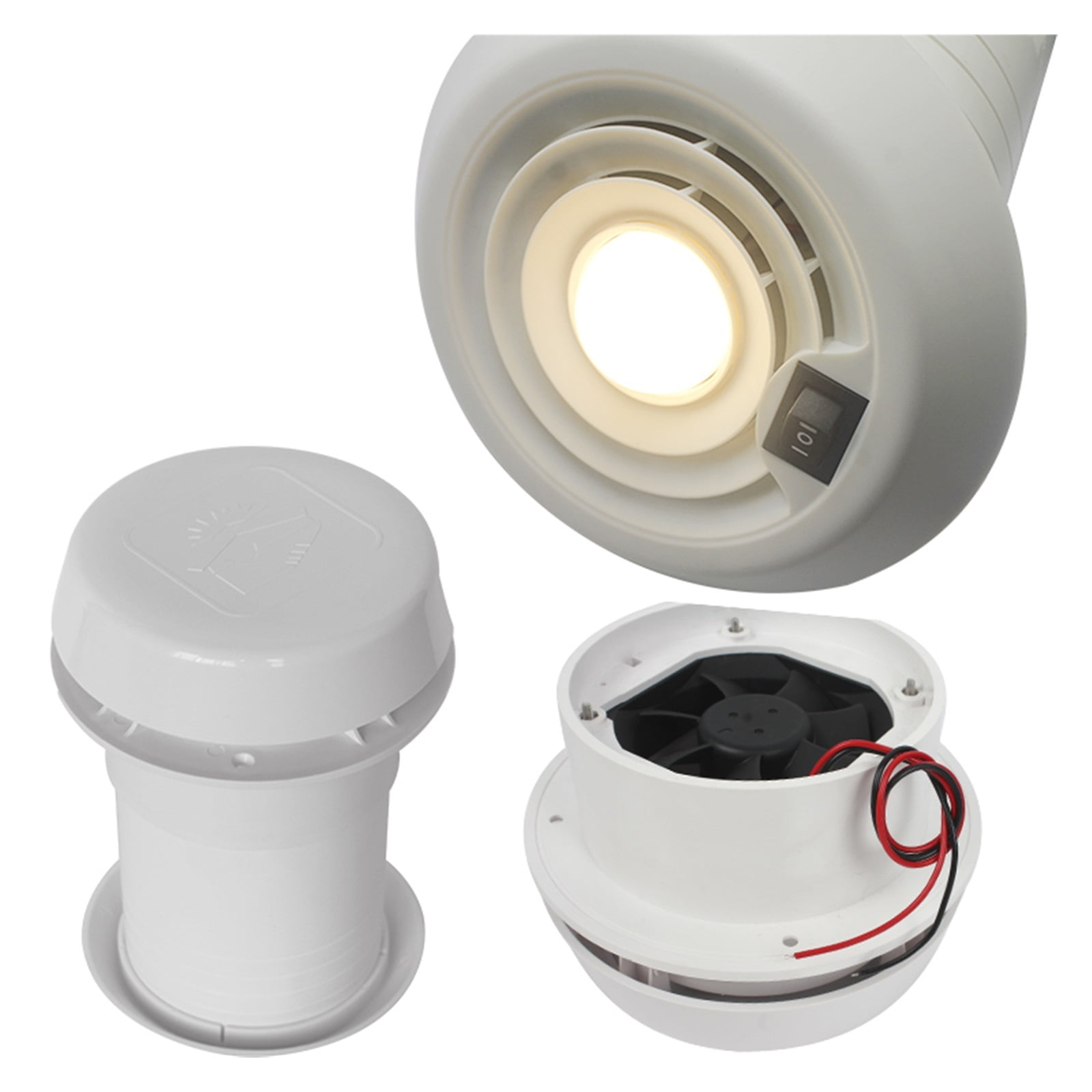 Caravan Accessories RV Fan Roof Air Vent Grille Whit Fan Travel Trailer ...