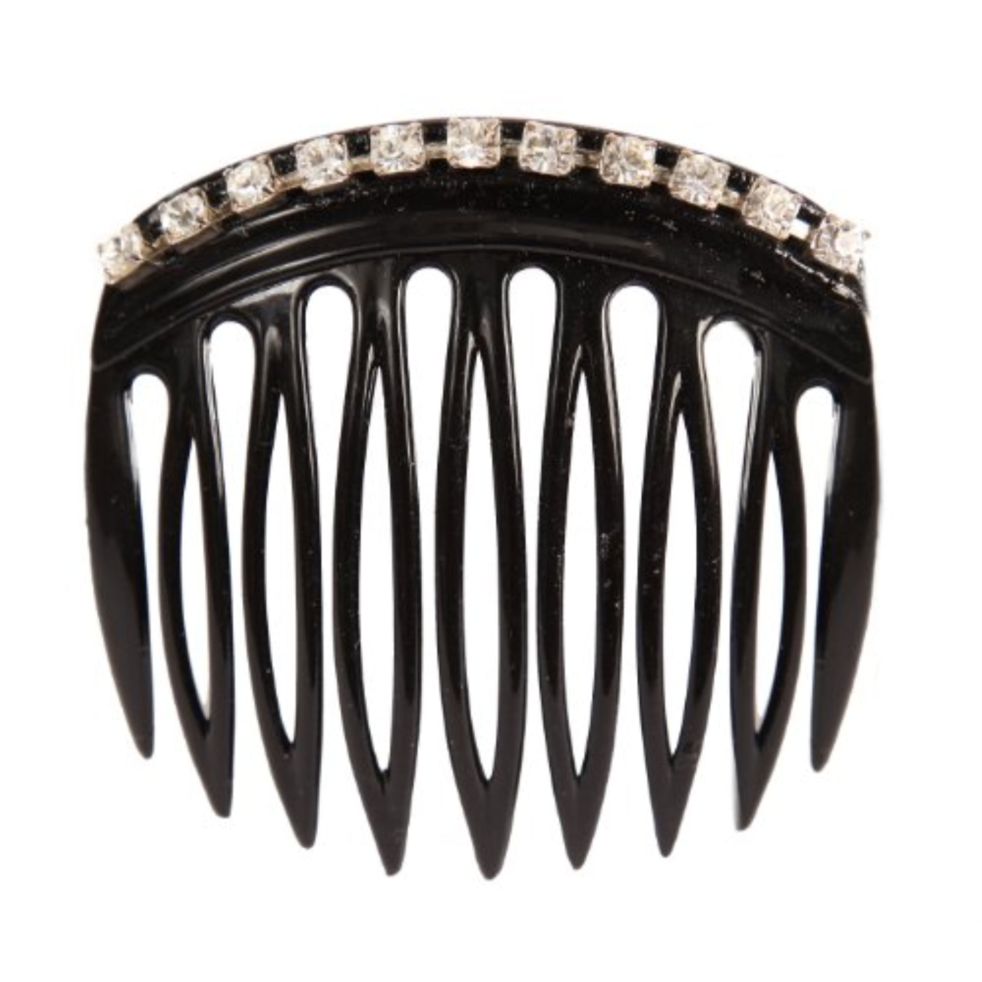 Caravan Caravan hand decorated black tooth tuck comb with swarovski ...