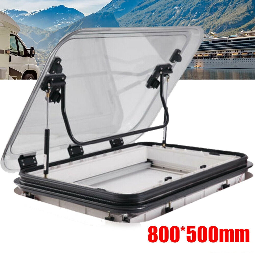 Caravan RV Skylight Roof Vent Hatch Anti-UV 800x 500 mm W/LED Light LED ...