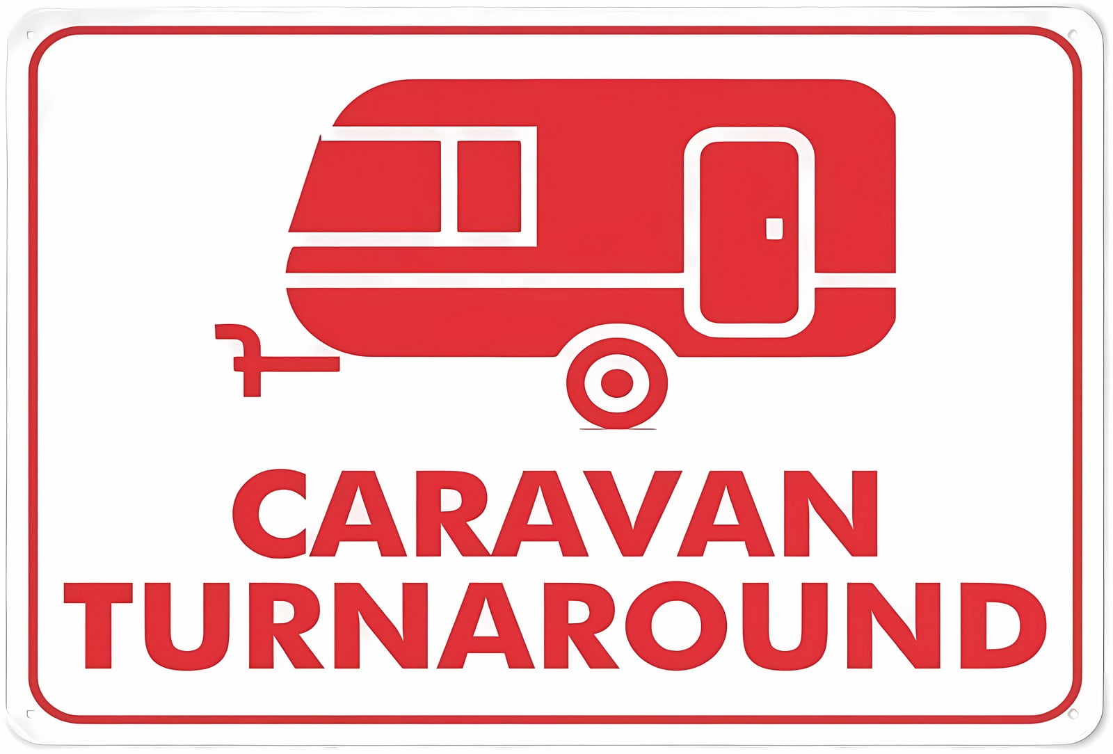 Caravan Turnaround Warning Sticker 12 x 8 Inches - Security Sign ...