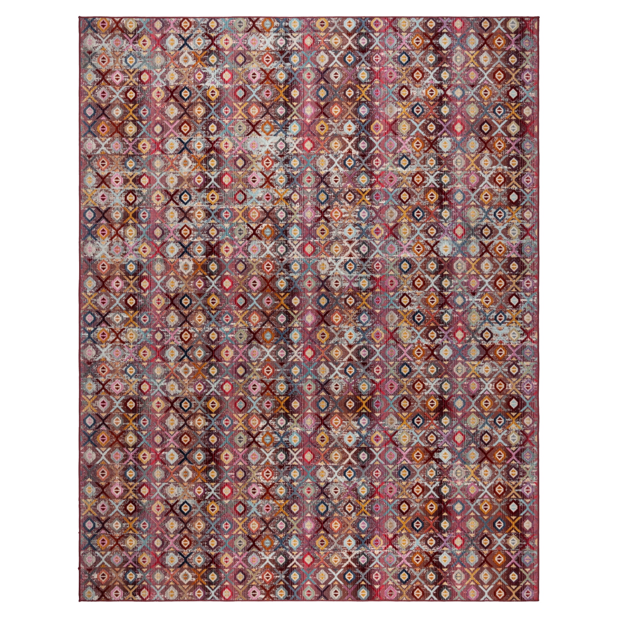 Caravan Zari Indoor/ Outdoor Polypropylene Red Flat Weave Area Rug ...