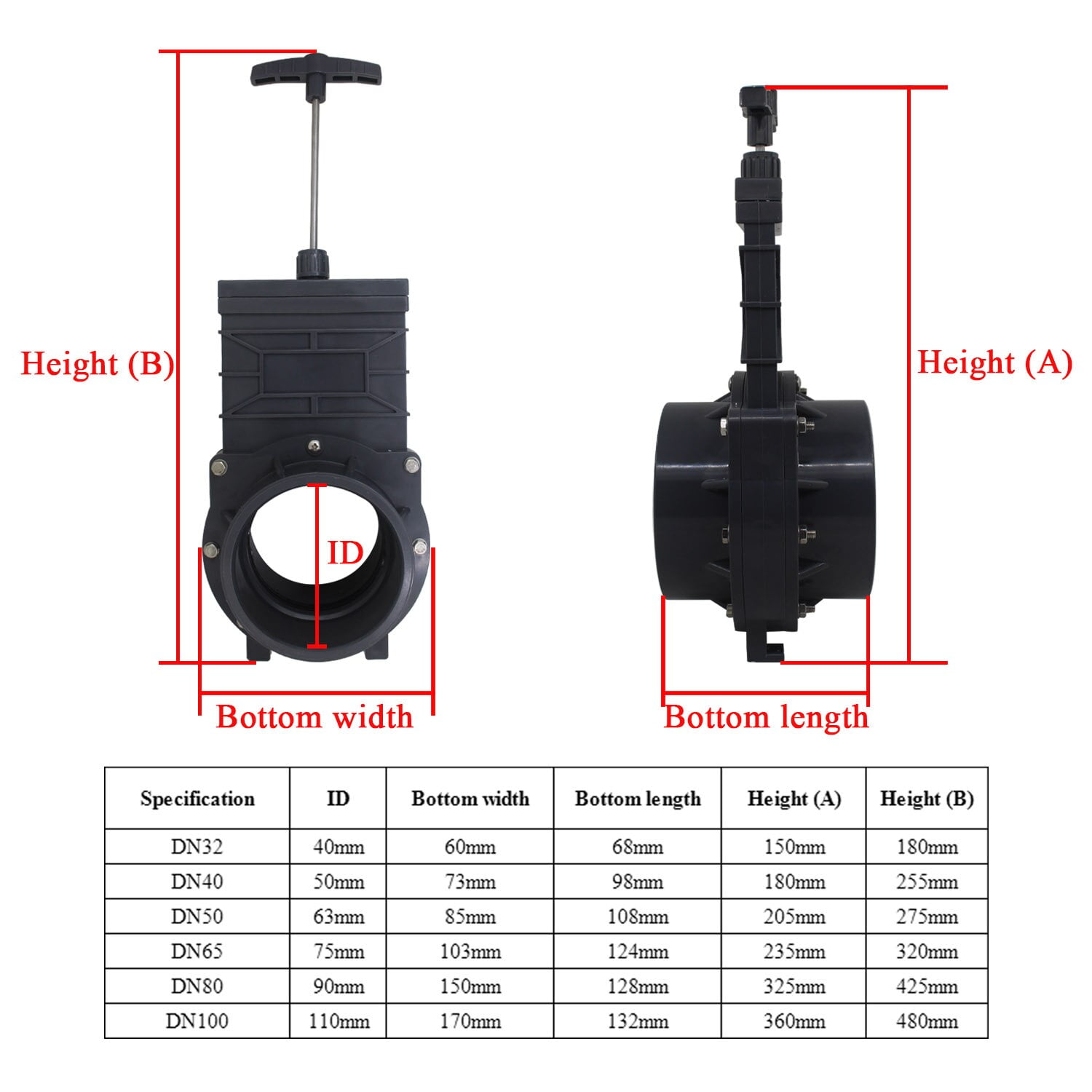 Caravan drain valve110mm pool gate valve pvc slide valve sewer slide ...