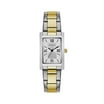 Caravelle Designed By Bulova Women's Classic Rectangular Black Leather ...
