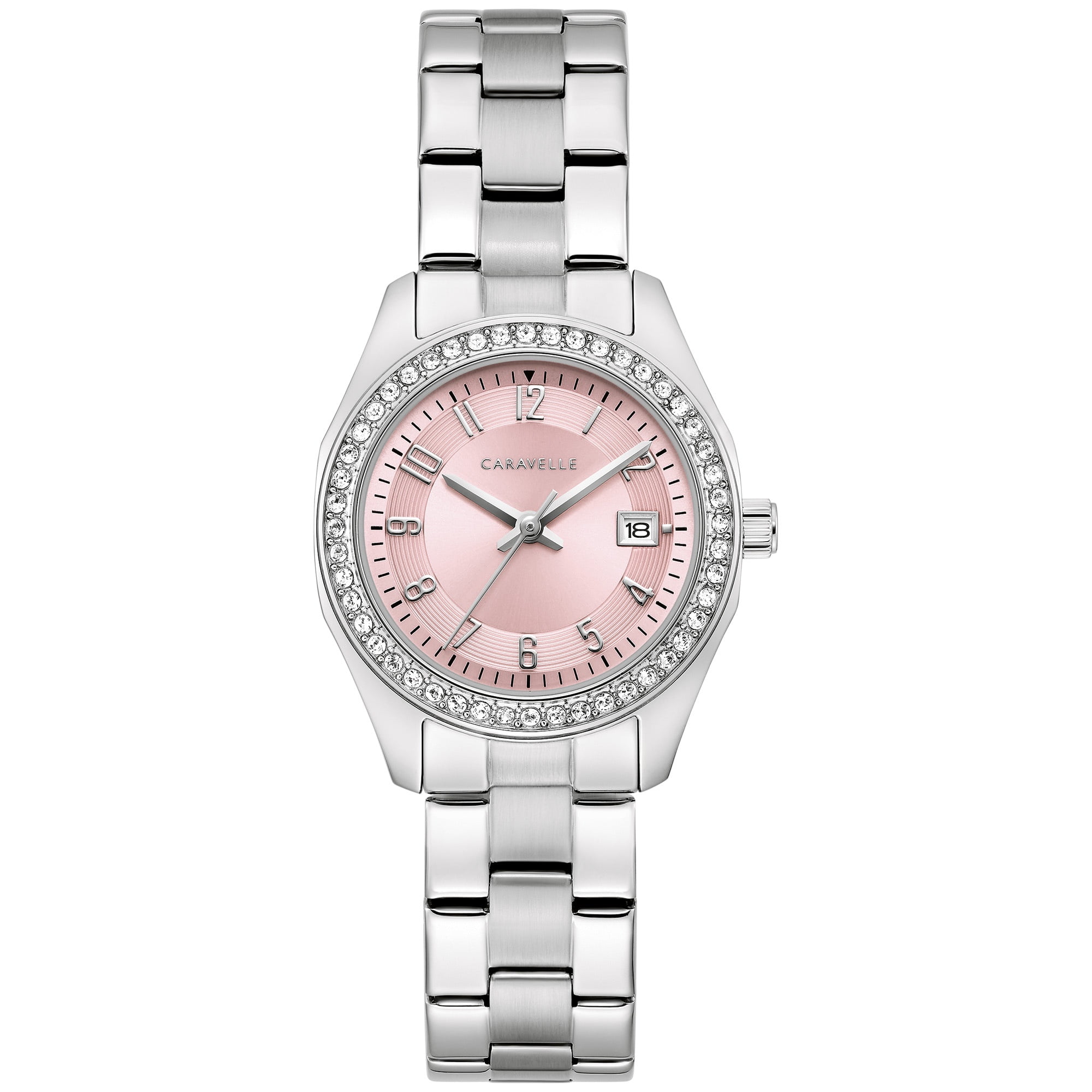Caravelle by Bulova Women's Stainless Steel Crystal Accented Watch ...