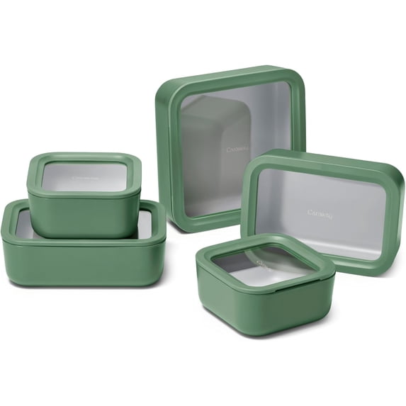 Caraway 13pc Glass Food Storage Container Set - Easy to Store, Non ...