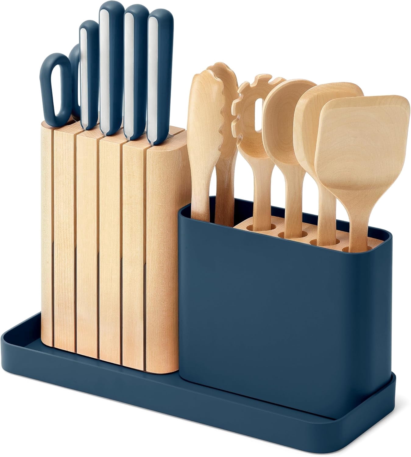 Caraway 14-Piece Kitchen Prep Set - Kitchen Knife Set & Wooden Utensil ...