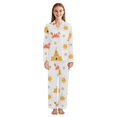 Carb Shell Sun Pattern Women Pajama Set Soft Notch Collar Button Down ...