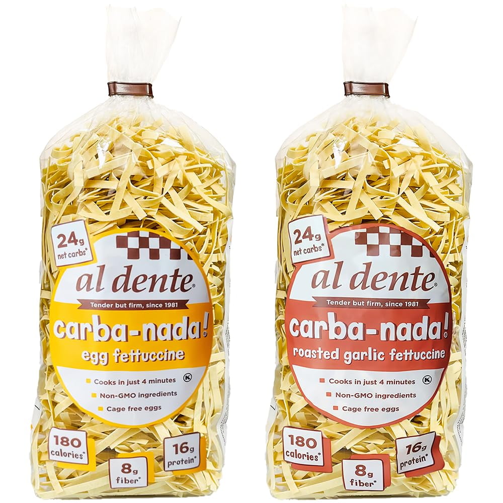 Carba-Nada Variety 2 Pack, Lower Carb, Egg Fettuccine Roasted Garlic ...