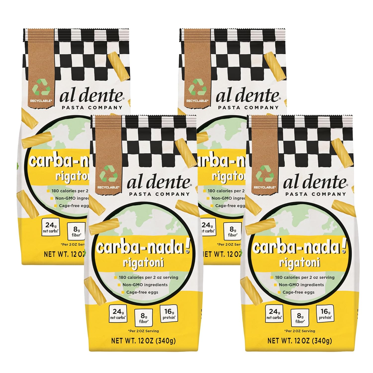 Carba-Nada Variety Pack – Lower Carb, High Protein Pasta. Includes Egg ...