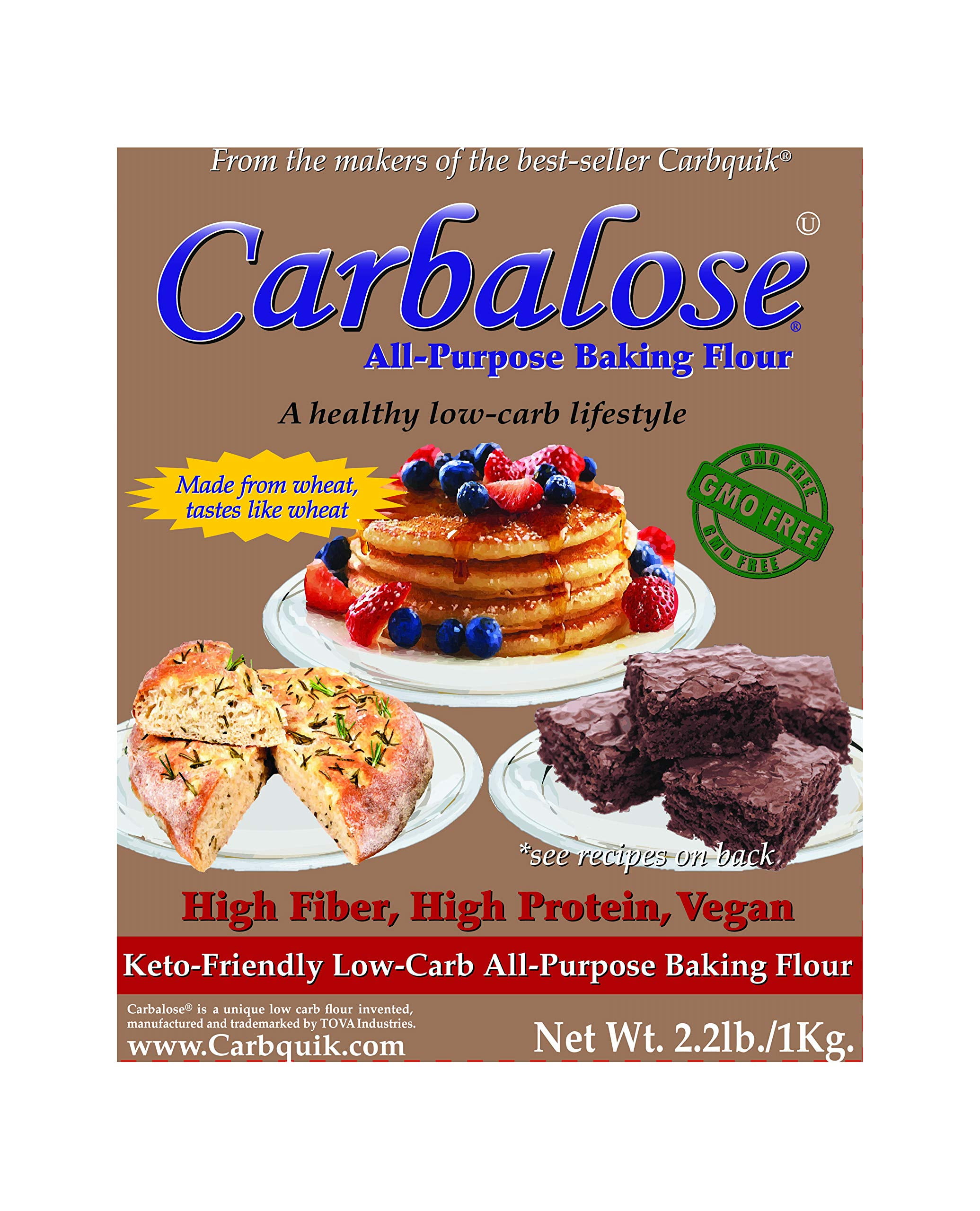 Carbalose All-Purpose Low-Carb Flour GGA1 (2.2 lb Resealable Pouch ...