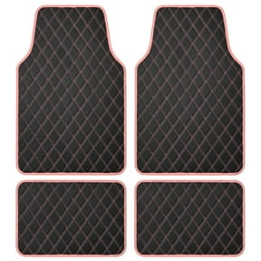 BDK Premium 4PC Set of Carpet Car Floor Mats with Vinyl Safety Heel Pad ...