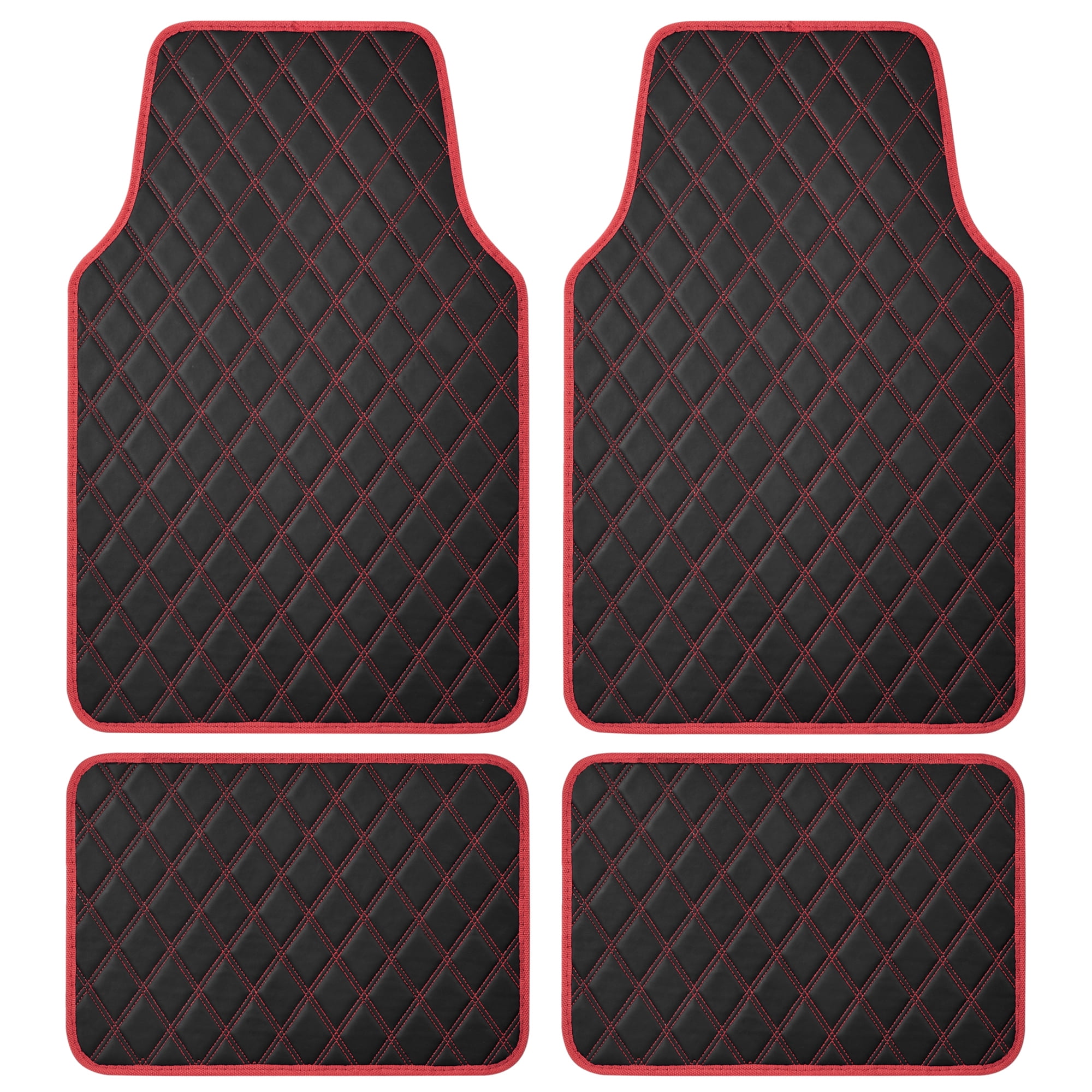 Carbella DiamondLuxe Car Floor Mats, Stylish Faux Leather Car Mats with ...