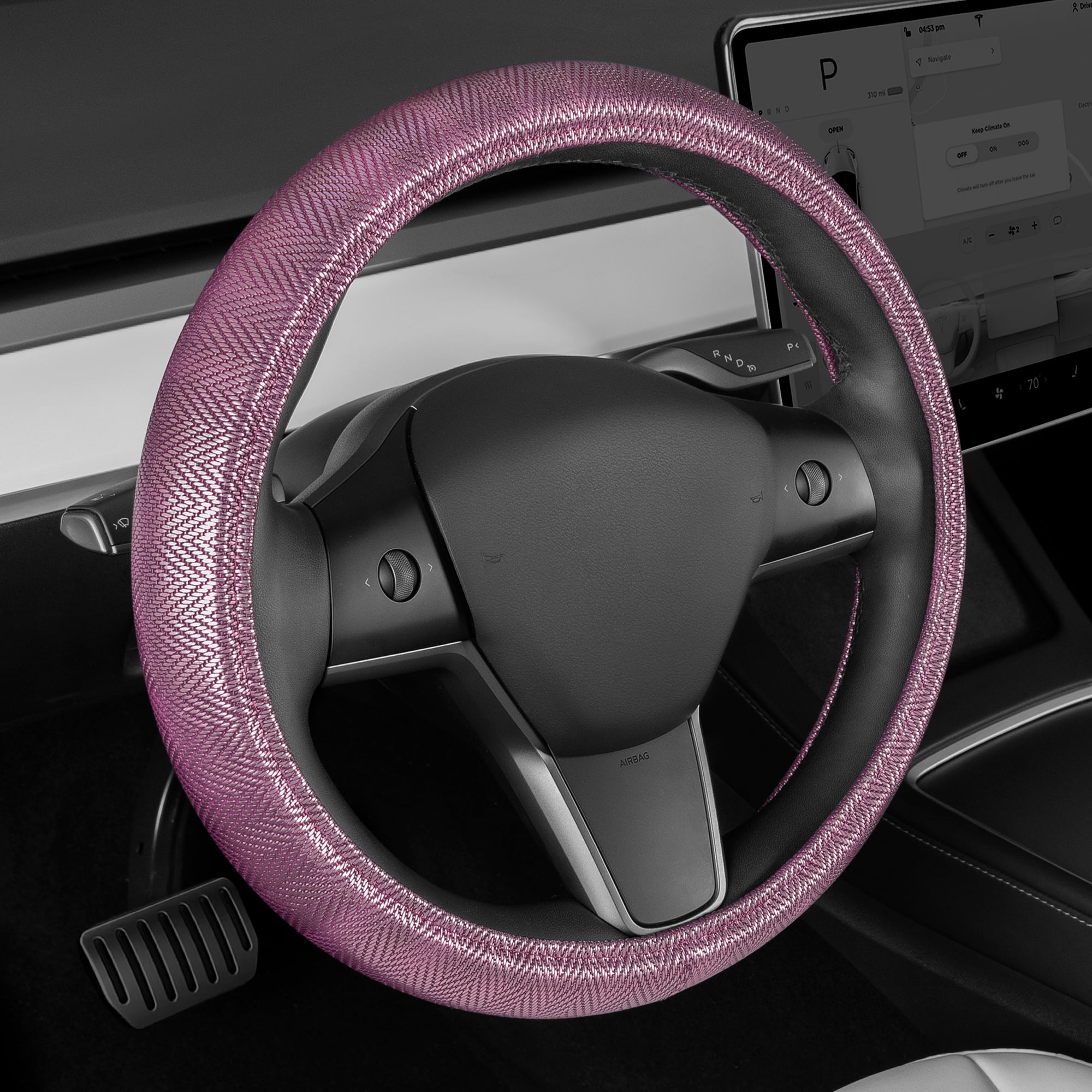 Carbella Purple Steering Wheel Cover, Standard 15 Inch Size Fits Most ...