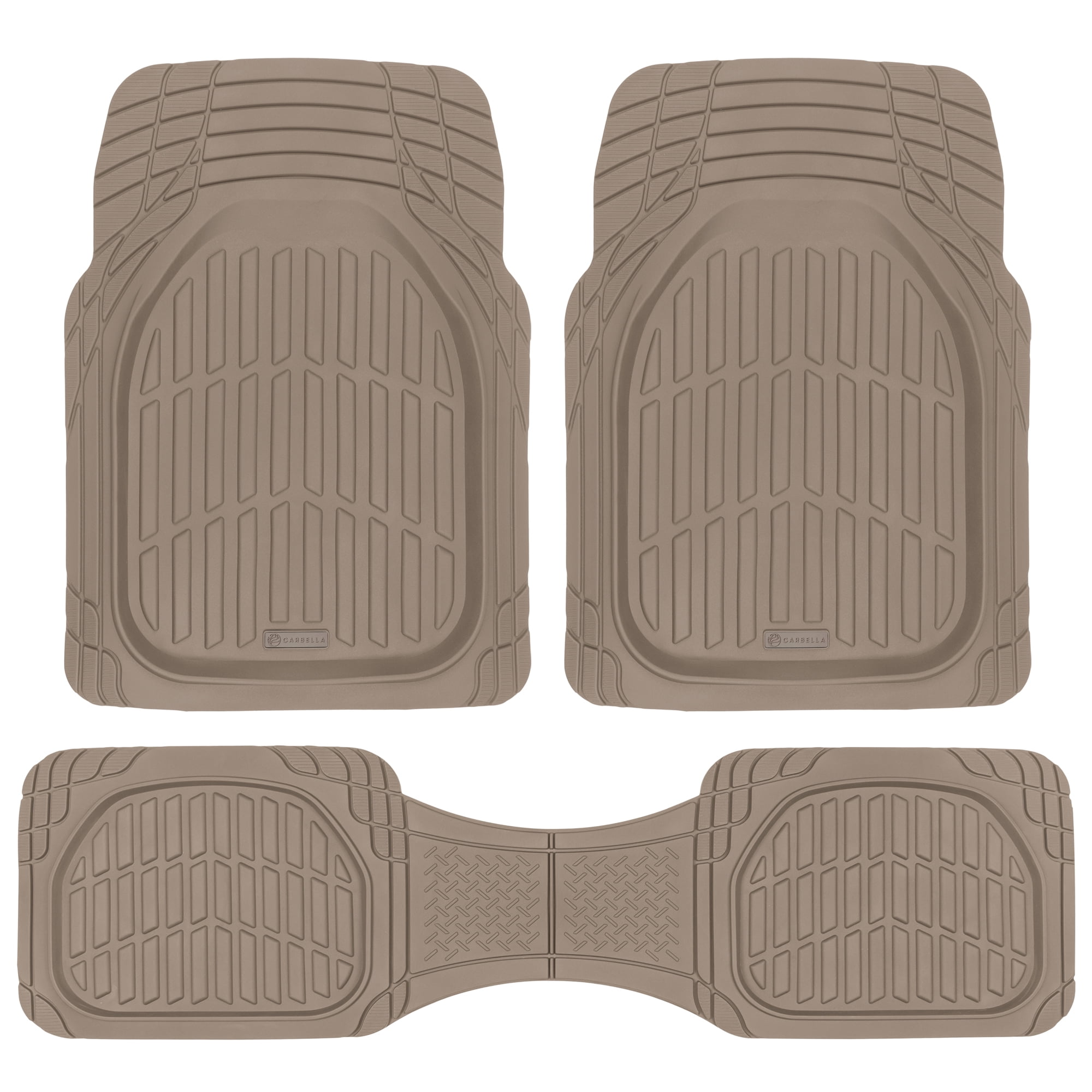 Dark Beige Car Floor Mats - Deep Dish Rubber Car Mats, All Weather ...