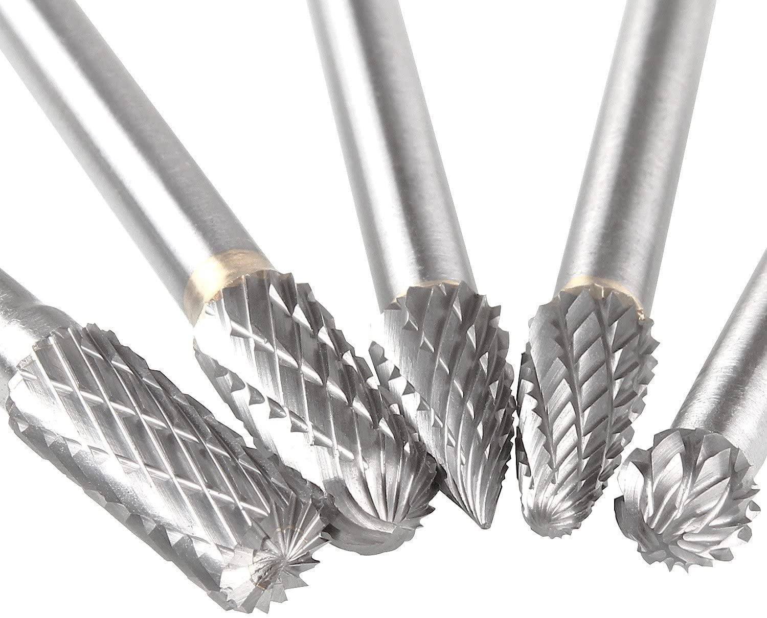 Carbide Burr Set with 1/4" Shank and 2/5" Head (10MM), LNGOOR 5 PCS ...