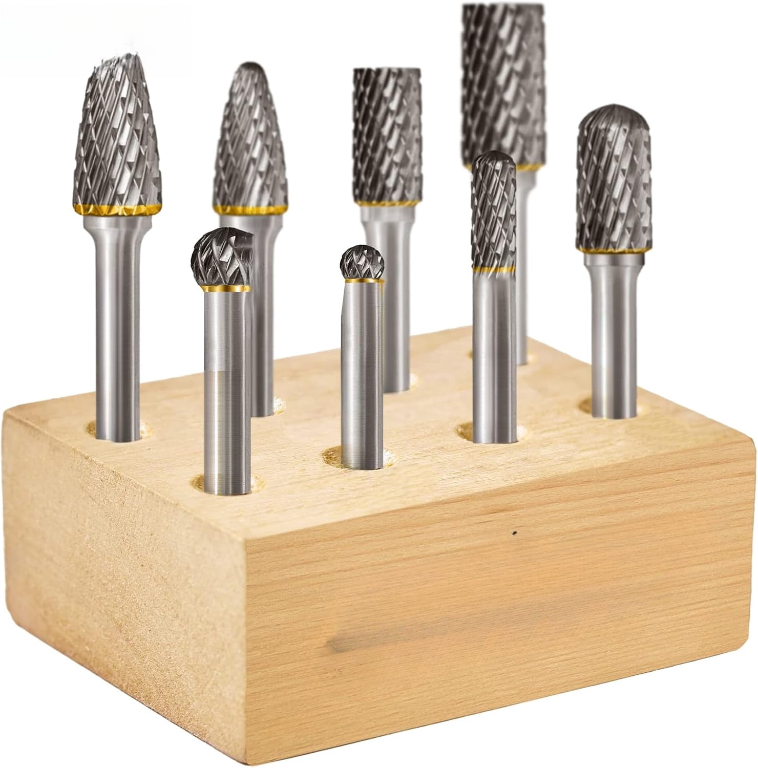 Carbide Burr Set 1/4" Shank 8PC Double Cut Rotary Cutting Burrs Die ...