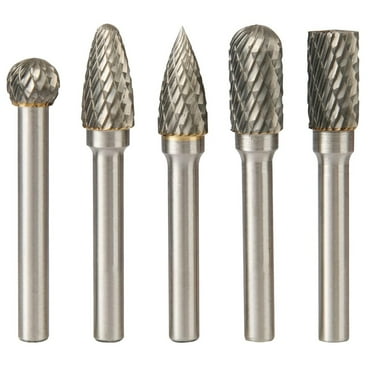 TSV 10pcs Carbide Burrs Fit for Dremel, 1/8" Shank Double Cut Tungsten ...