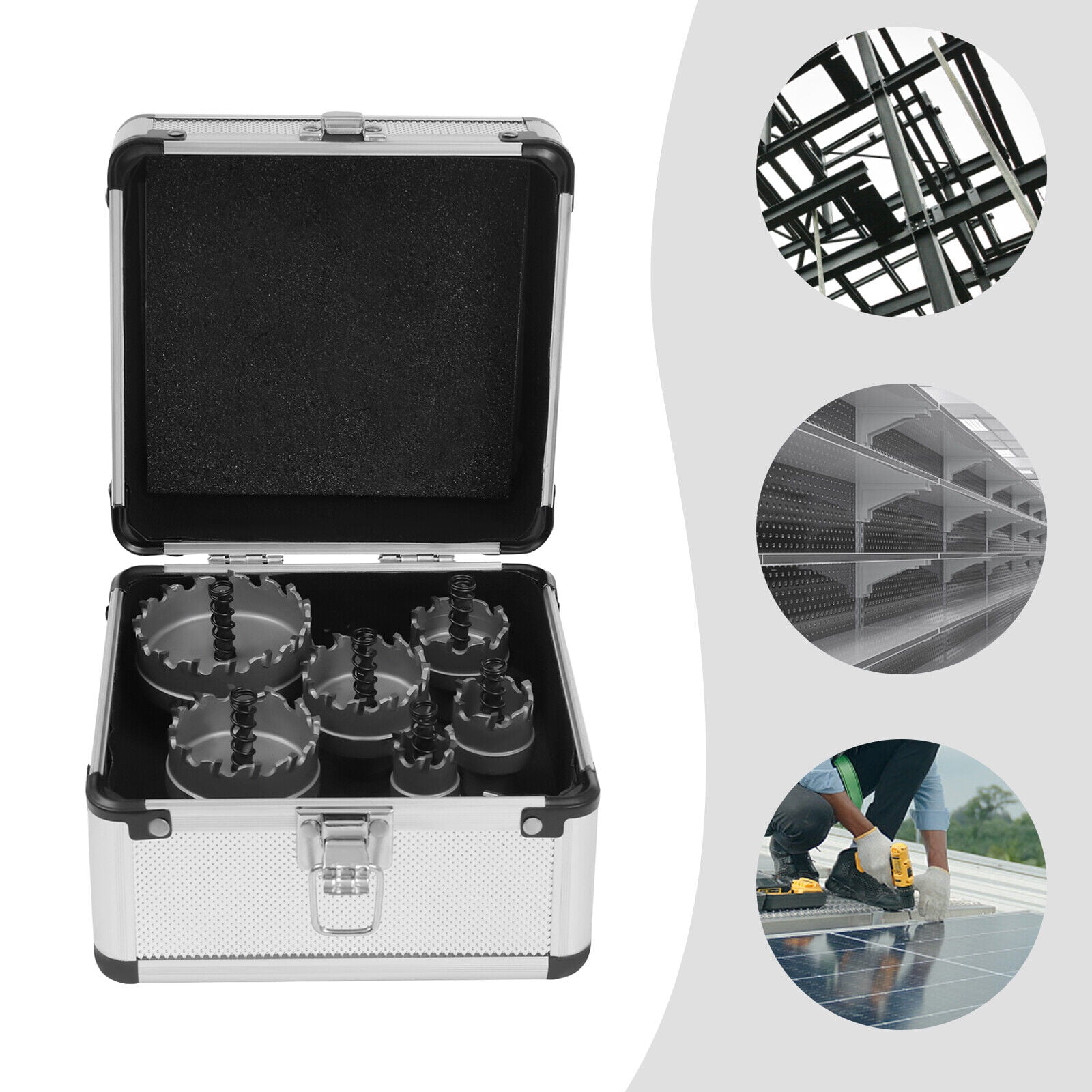 Carbide Hole Saw Cutter Drill Bit Set for Metal Stainless Steel Alloy 9 ...