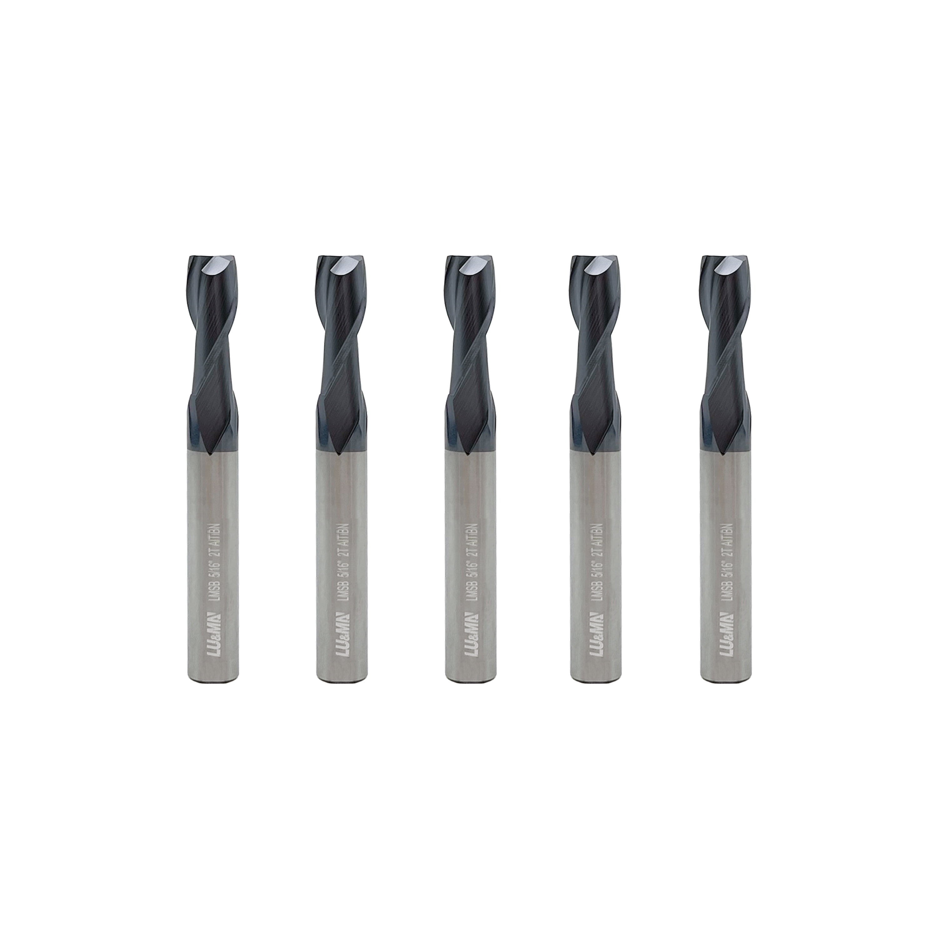 Carbide Square End Mill - 2 Flute - 5/16"-2T (5 Piece, 5/16") - for ...