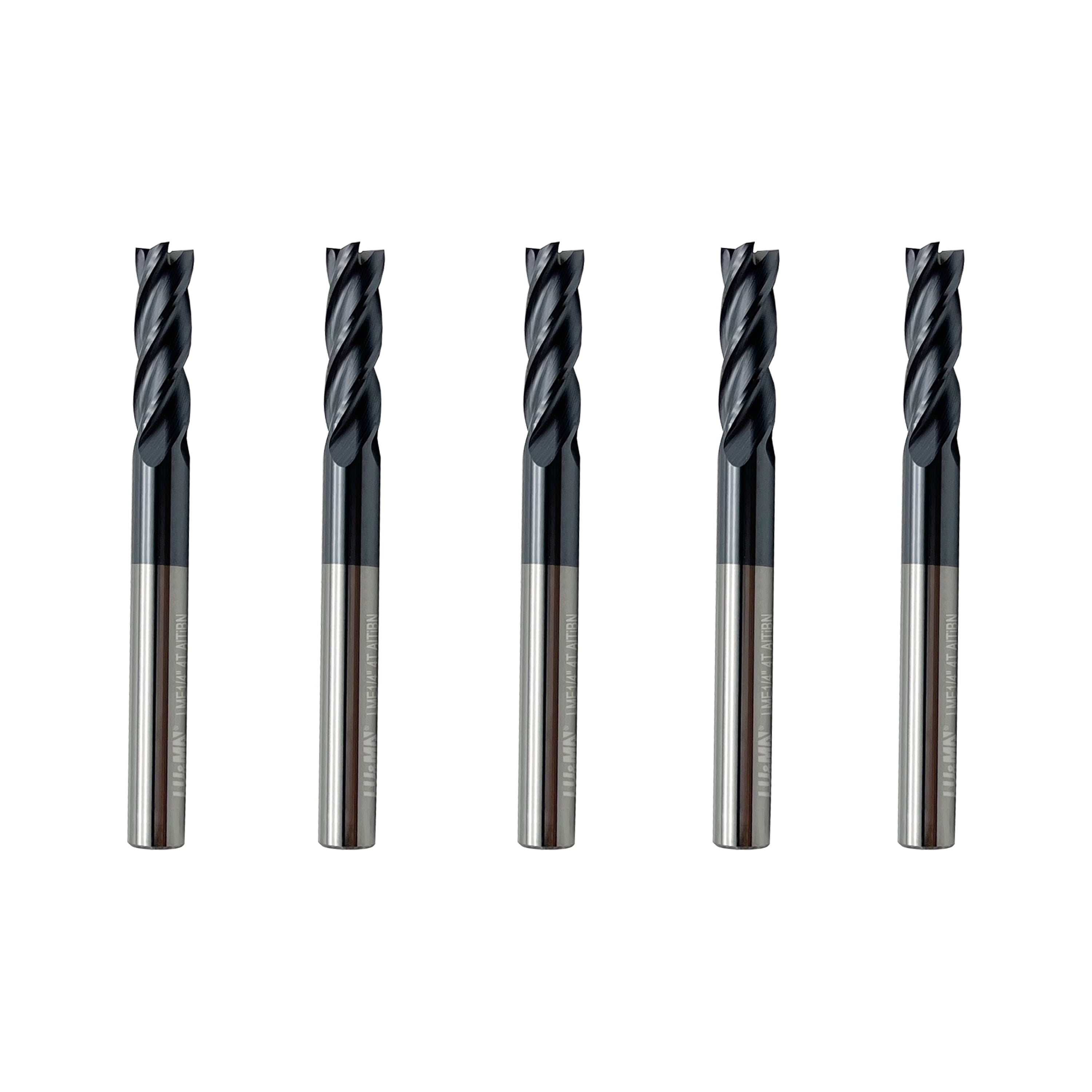 Carbide Square End Mill - 4 Flute - 1/4"4T (5 Piece, 1/4") - for ...