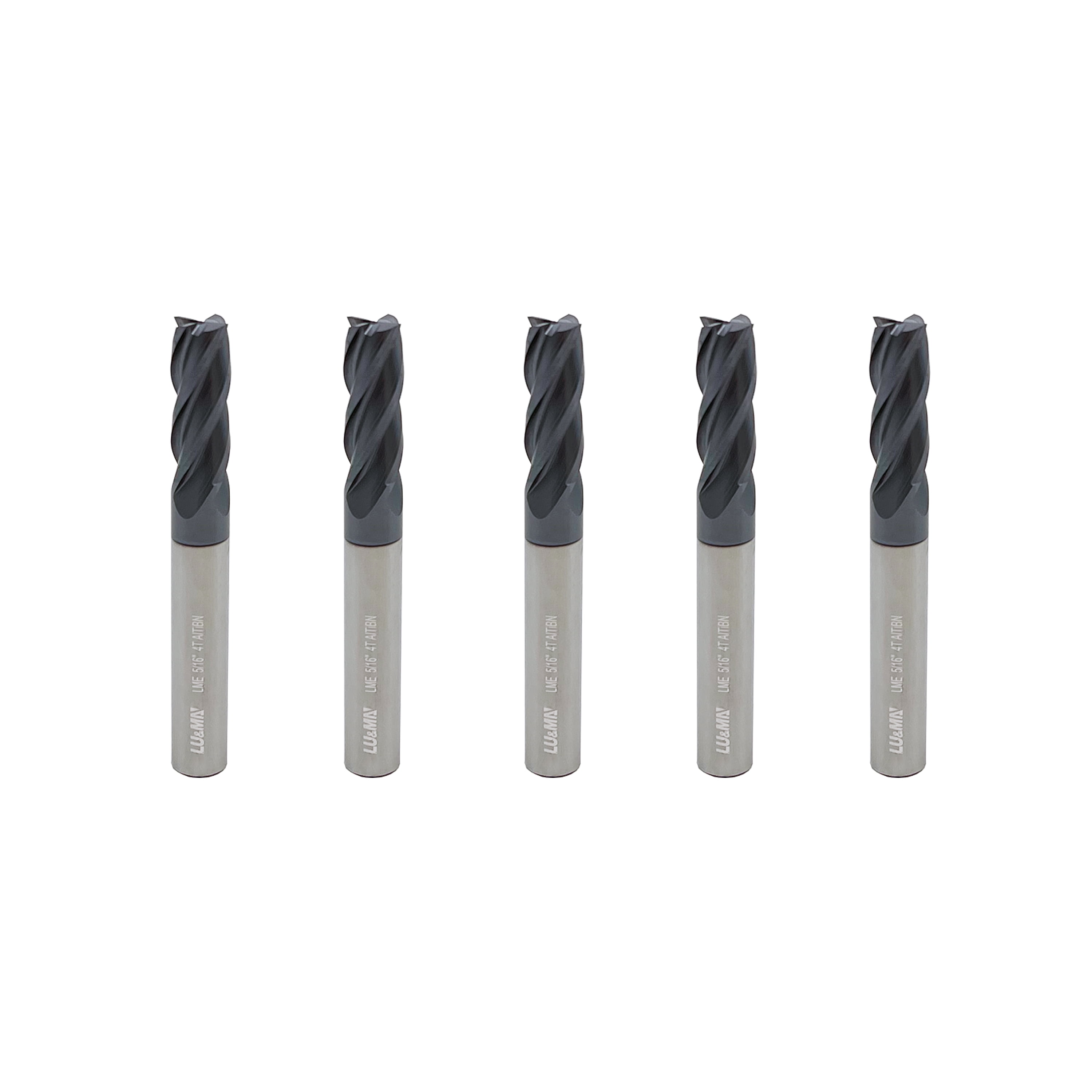 Carbide Square End Mill - 4 Flute - 5/16"-4T (5 Piece, 5/16") - for ...