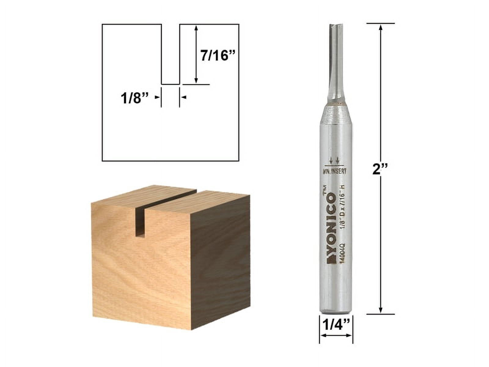 Carbide Straight Router Bit - 1/8" Dia. X 3/8" Length - 1/4" Shank ...