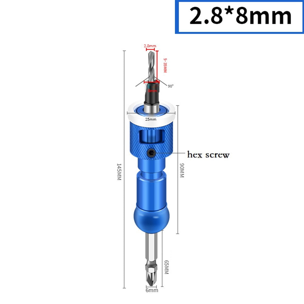 Carbide Tipped Countersink Drill Bits With Depth Stop Hex Shank for ...