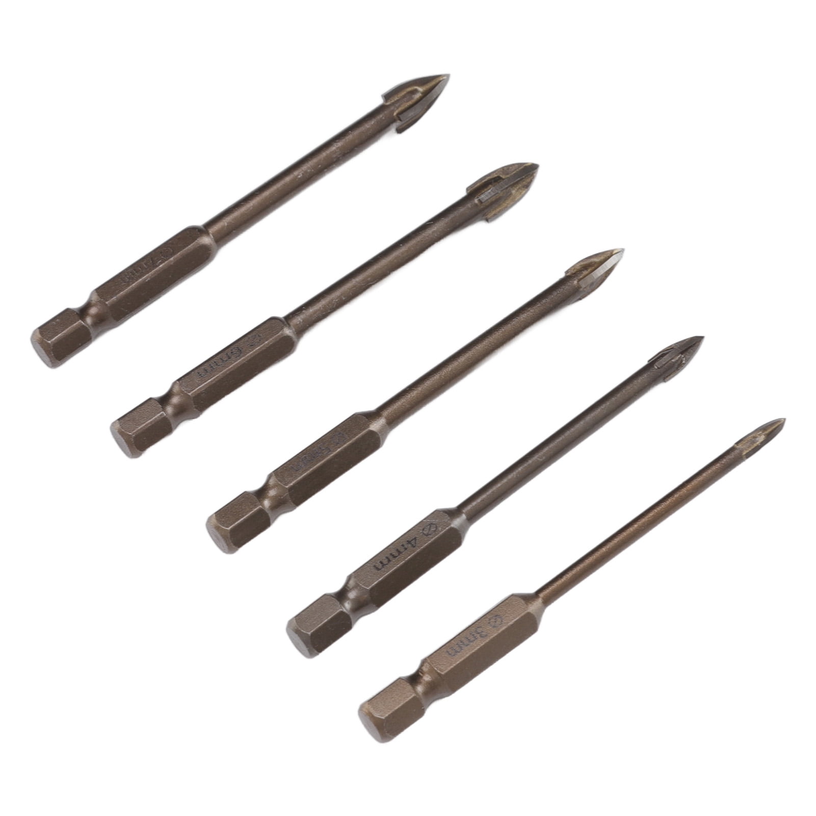 Carbide Tipped Drill Bit Set - 5pcs Glass Ceramic Hole Opener Drill ...