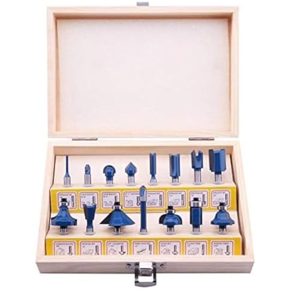 Carbide Tipped Router Bits (15 PCS) with 1/4" Shank, Milling , Purpose ...