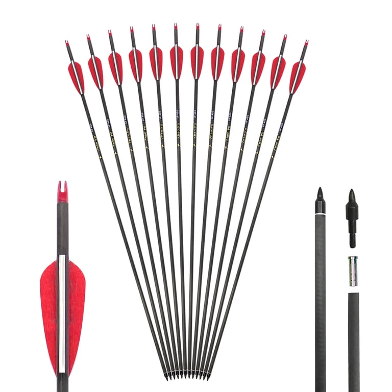 Compound Bow Arrows Pointe De Chasse 100 Grain SHARROW 33 Inch Carbon ...