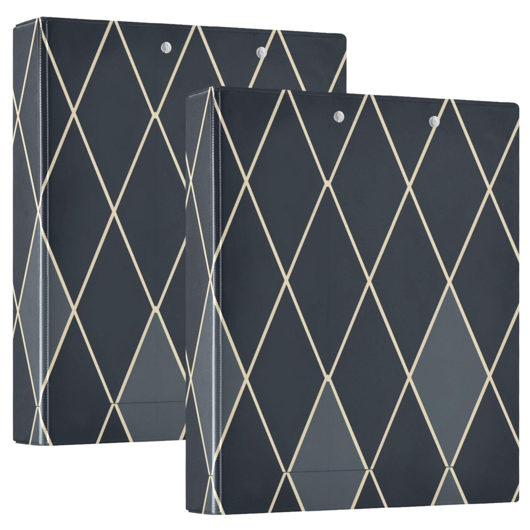 Carbon Black Block Hardcover 3 Ring Binder 1.5” Round Rings Letter Size ...