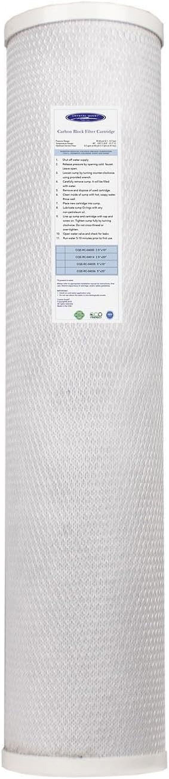 Carbon Block Filter Cartridge - 4-5/8” x 20” - Coconut-Based Activated ...