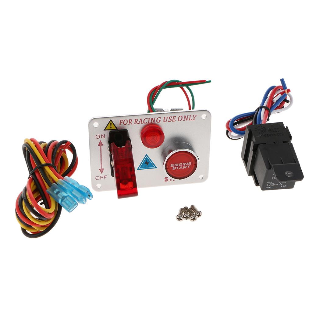 Carbon- Car 12-24V Ignition Switch Panel Engine Start Push Button ...