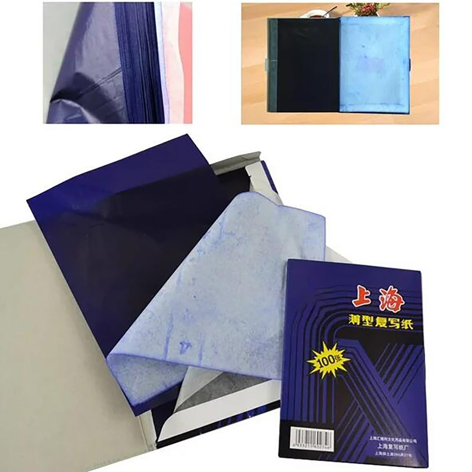 Carbon 100 Sheets A4 Dark Blue Transfer Tracing Paper for Wood Paper ...