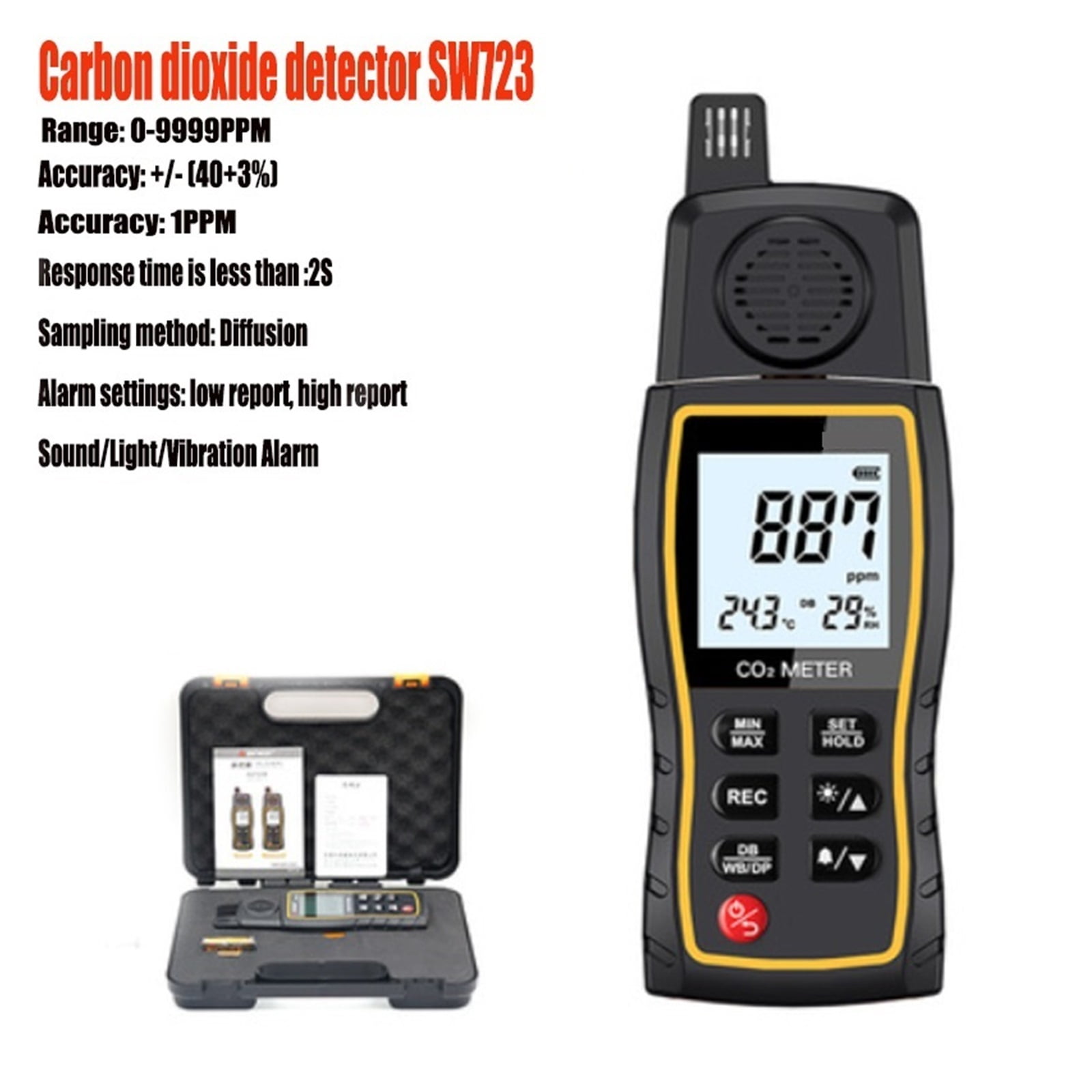Carbon Dioxide Meter Handheld Multifunctional Gas Detector CO2 Detector ...