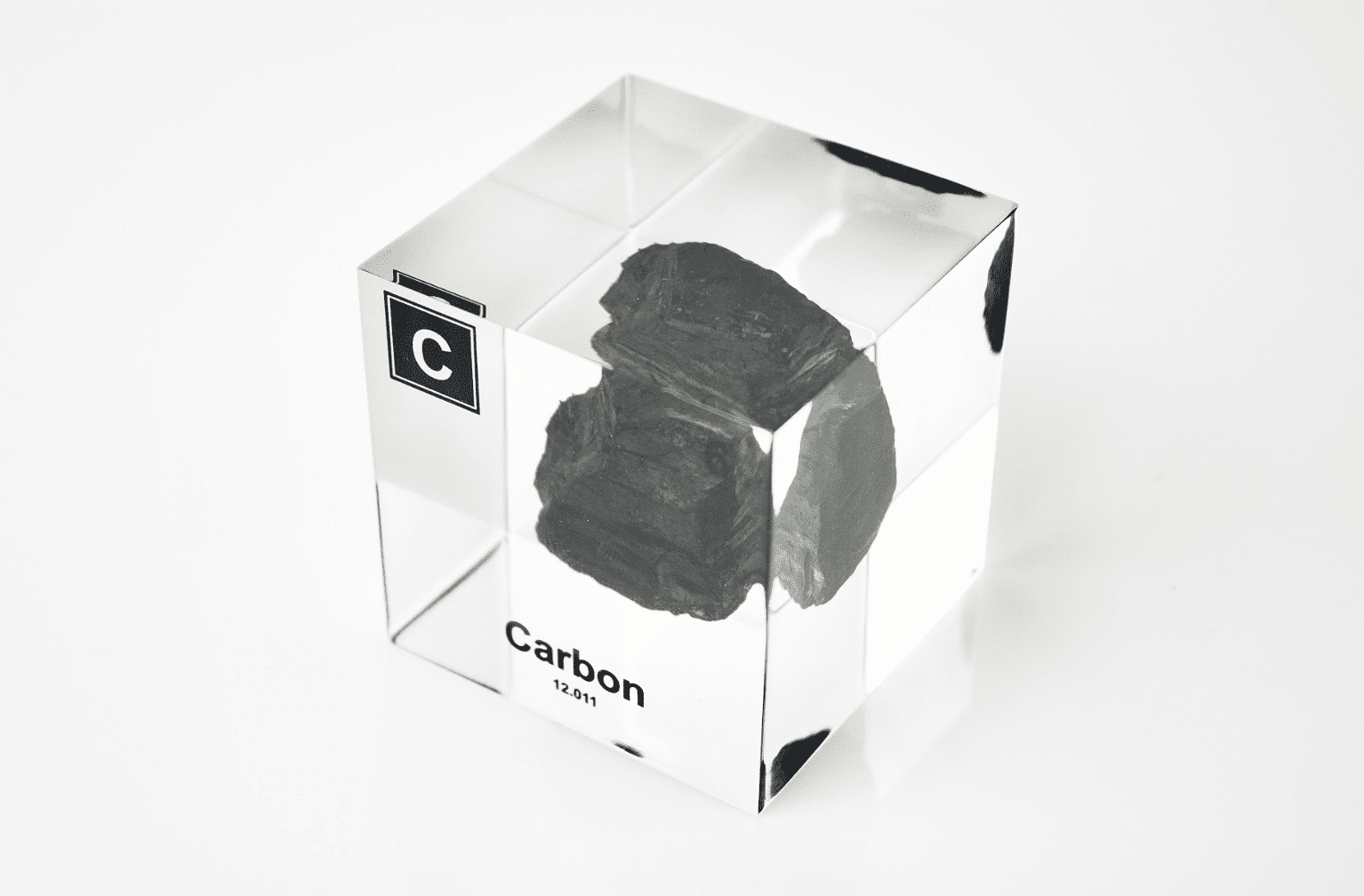 Engineered Labs Educational Carbon Element Cube Display Clear Acrylic ...