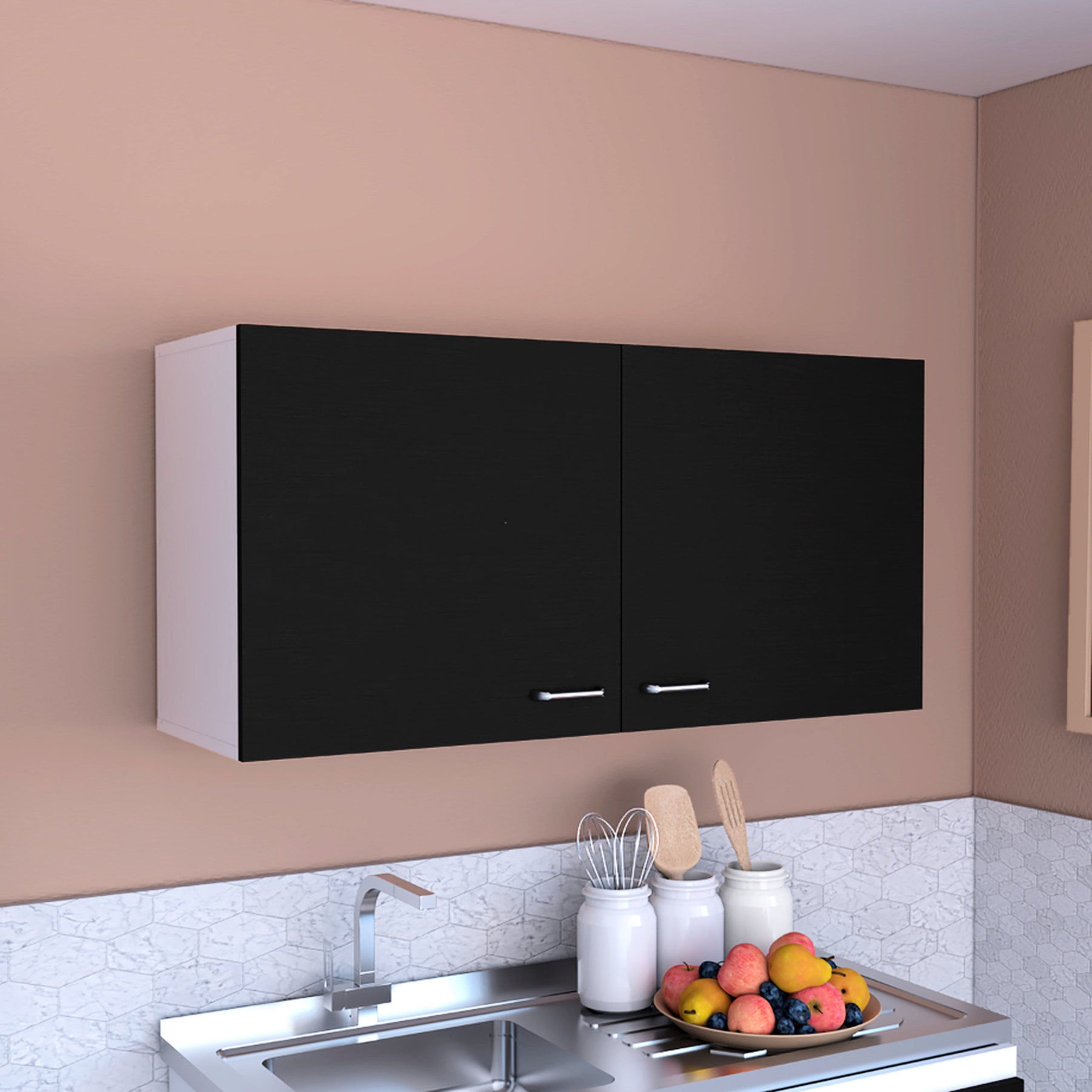 Carbon Espresso/White, Two - Shelf Wall Unit - Instant Wall Storage for ...